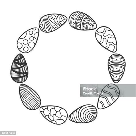 흰색 배경에 고립 된 다른 패턴부활절 달걀 벡터 이미지입니다 검은색에 대한 스톡 벡터 아트 및 기타 이미지 검은색 계절 공휴일 Istock