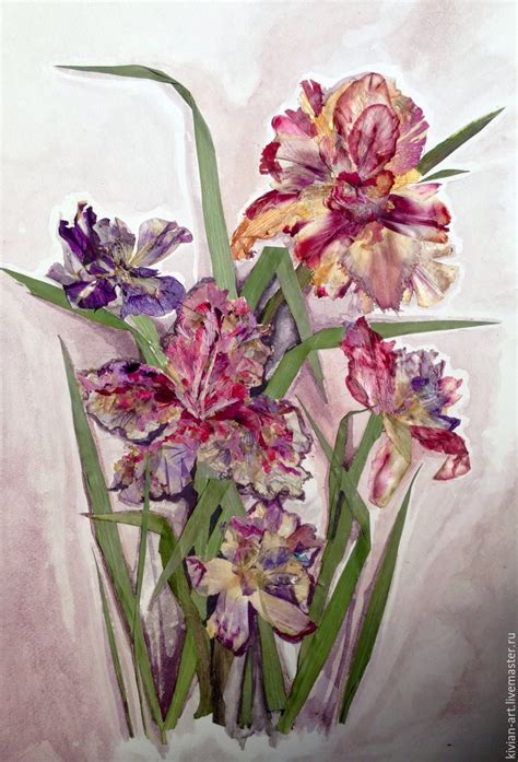 Купить или заказать Картина ошибана Ирисы в интернет магазине на Ярмарке Мастеров Экзотичны