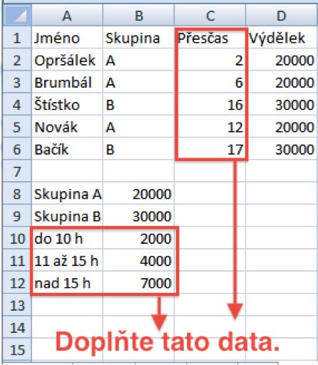 Excel funkce když