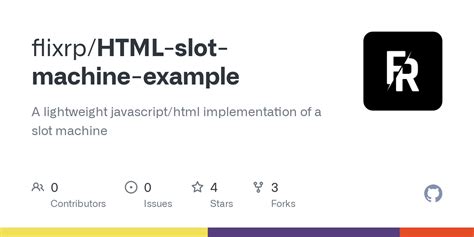 Github Flixrphtml Slot Machine Example A Lightweight Javascripthtml Implementation Of A
