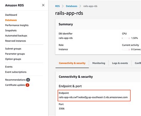 create rds mysql database for rails project salzam