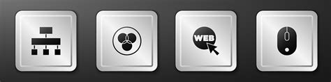 사이트 맵 Rgb 및 Cmyk 색상 믹싱 웹 그래픽 디자인 및 컴퓨터 마우스 아이콘을 설정합니다 실버 스퀘어 버튼 벡터 Cmyk에 대한 스톡 벡터 아트 및 기타 이미지