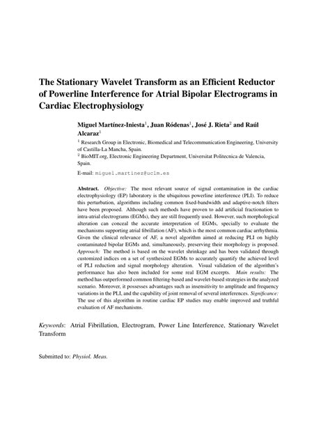 pdf the stationary wavelet transform as an efficient reductor of