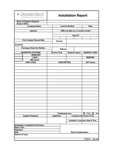 Installation Report Pdf