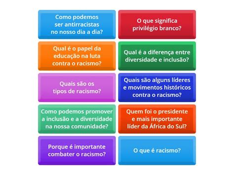 Atividade Sobre Racismo Flip Tiles