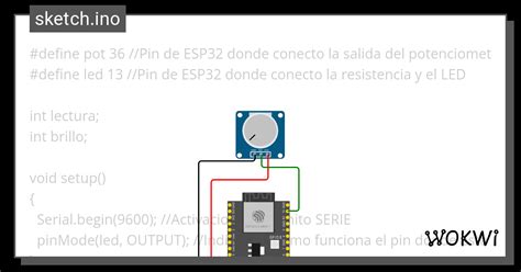 Armado Circuito Lectura Potenciometro Esp32 30 Pines Wokwi Esp32
