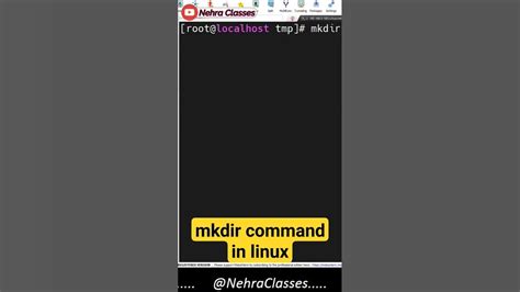 How To Create A New Directory In Linux Mkdir Command In Linux Nehraclasses Shorts Ytshorts