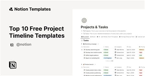 Top 10 Free Project Timeline Templates Notion Template Marketplace