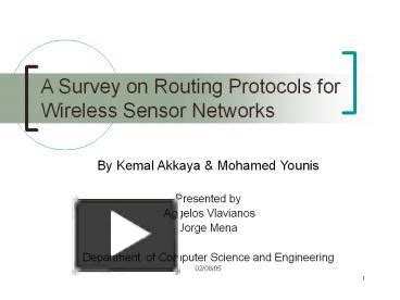 A Survey On Routing Protocols For Wireless Sensor Networks Presentation Free To Download