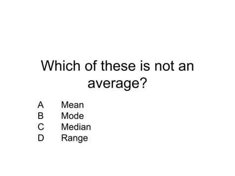 Maths Averages And Ranges Ppt