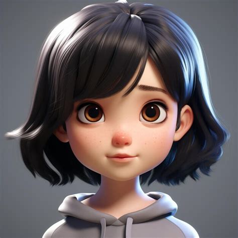 Premium Photo 3d Cute Cartoon Girl