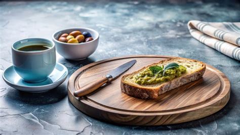 A Simple Yet Elegant Breakfast Toasted Bread With Savory Green Spread