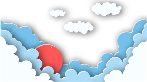 구름 바다 종이 컷 테두리 가로보기 흰 구름 부동 구름 종이 절단 종이 잘라 구름 Png 일러스트 및 Psd 이미지 무료