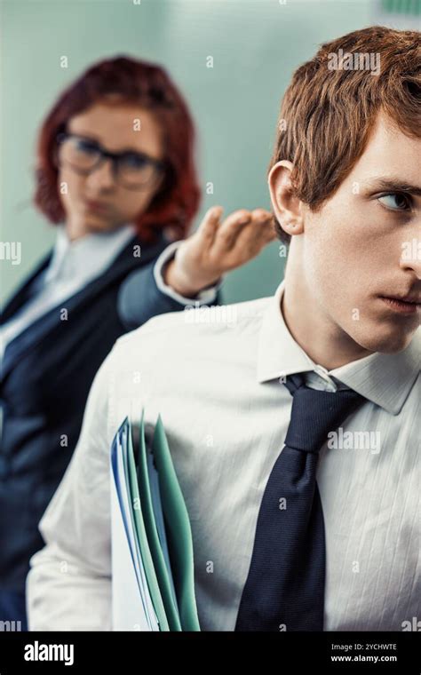 Workplace Harassment Is Captured Through Subtle Body Language A Man Under Emotional Pressure