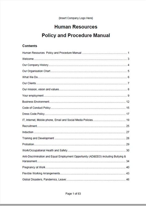 Hr Manual Complete List Of Company Policies And Procedures King Hr Consultants