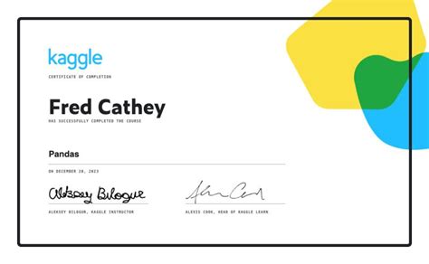 Fred Cathey On Linkedin Fred Cathey Completed The Pandas Course On Kaggle