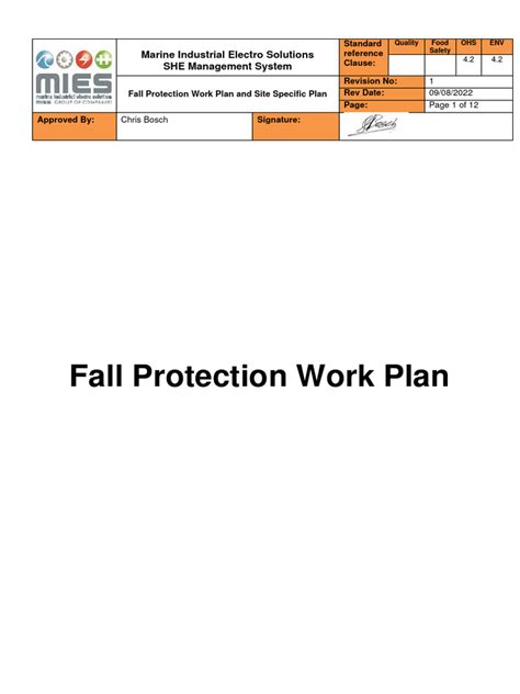 Fall Protection Plan Sample Pdf Occupational Safety And Health Scaffolding