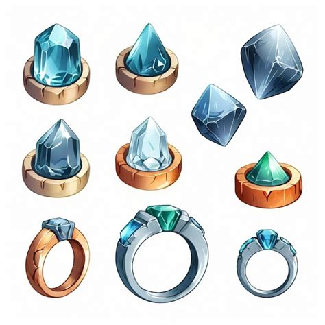 Premium Vector A Collection Of Different Types Of Gems Including Diamond And Emeralds