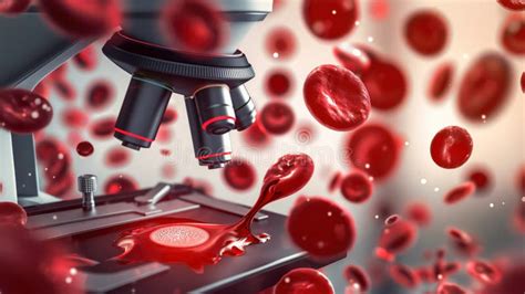 Blood Plasma Cells Under Microscope In Scientific Research Setting