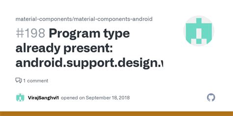 Program Type Already Present Androidsupportdesignwidgetcoordinatorlayoutbehavior · Issue
