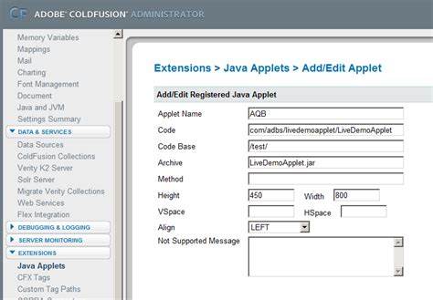 How To Use Java Applet In Coldfusion Activedbsoft