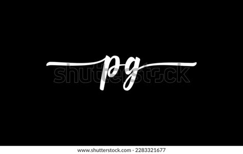 Letter Pg Logo Design Handwriting Signature Stock Vector Royalty Free