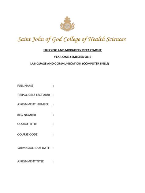 Assignment Bachelors Of Nusing And Midwifery Pdf Career And Growth Self Improvement