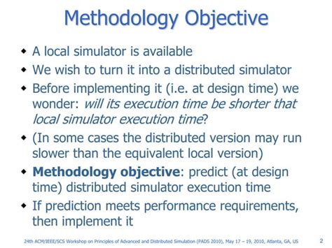 A Methodology To Predict The Performance Of Distributed Simulation Systems Ppt