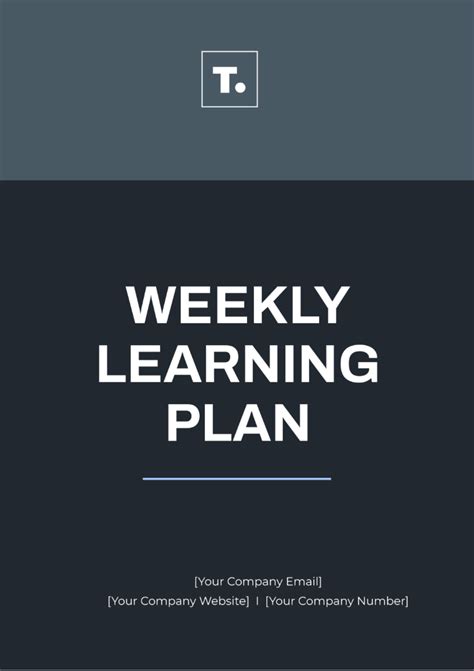 Free Weekly Learning Plan Template To Edit Online