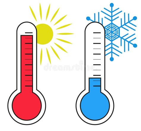 Two Thermometers Show Cold And Heat Temperature Indicator At Different