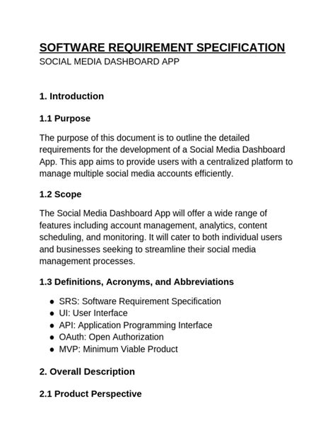 Software Requirement Specification Pdf