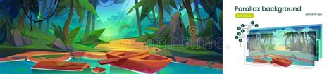 Tropical Forest Landscape Parallax Background Stock Vector Illustration Of Tree Thick 261939438