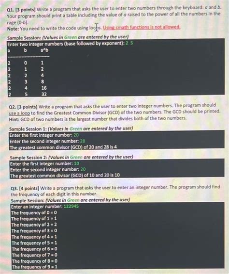 Solved Q1 3 Points Write A Program That Asks The User To