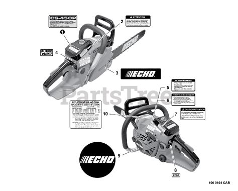 Echo CS P Echo Chainsaw SN C C Labels Parts Lookup With Diagrams