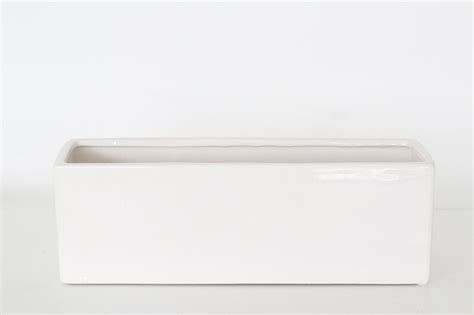 White Ceramic Rectangular Planter Box Indoor Etsy