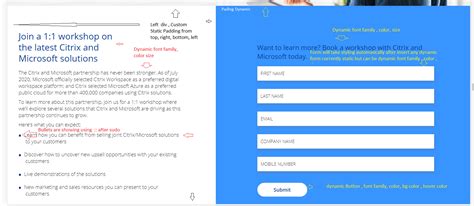 two column text form hubspot