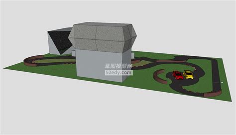 小型赛车弯道赛道su模型sketchup草图大师skp模型