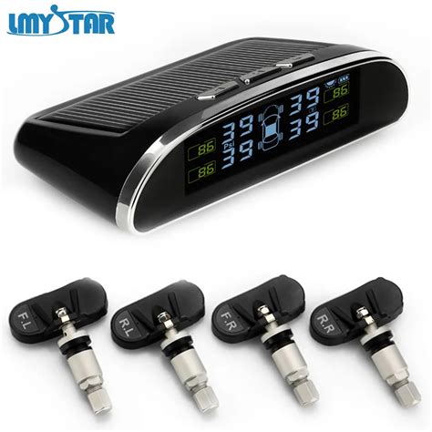 LYSTAR Newest Solar Power TPMS Wireless Tire Pressure Monitoring System Car Tyre Pressure Alarm