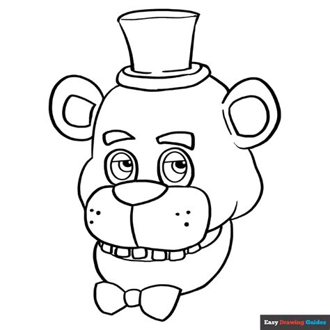 Freddy Fazbear From Five Nights At Freddys Coloring Page Easy Drawing
