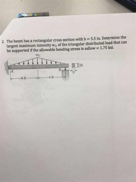solved 2 the beam has a rectangular cross section with b