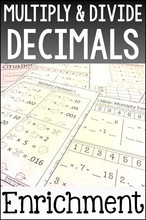 Multiplying And Dividing Decimals Enrichment Activities And Logic Puzzle