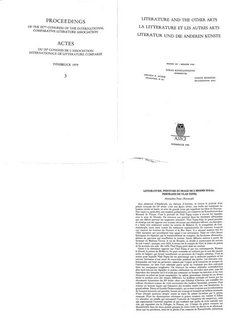 Dutu Alexandru Portrait Vlad Literatura Comp Pdf