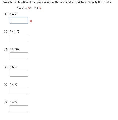 Solved Evaluate The Function At The Given Values Of The