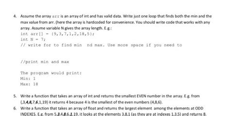 Solved 4 Assume The Array Arr Is An Array Of Int And Has
