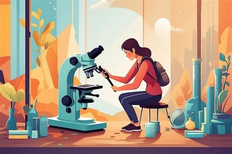 microscope cartoon woman images free download on freepik