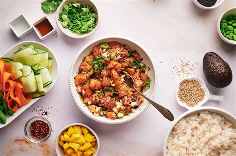 Salmon Poke Bowls Slender Kitchen