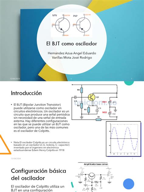 Bjt Como Oscilador Configuración Y Uso Pdf Transistor De Unión