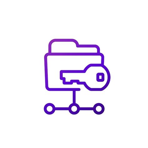 Premium Vector Folder And Key Line Icon Vector