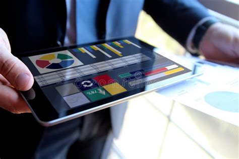 Businessman Analysis Graphs On The Tablet Virtual Chart Shows Grouth Stock Image Image Of Businessman Analysis Graphs On The Tablet Virtual Chart Shows Grouth Stock Image Image Of