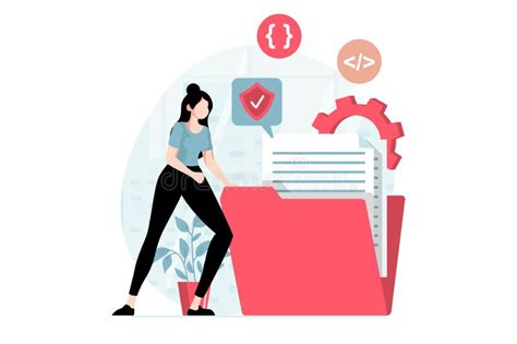 SaaS Concept With People Scene In Flat Design Stock Vector Illustration Of Software Concept